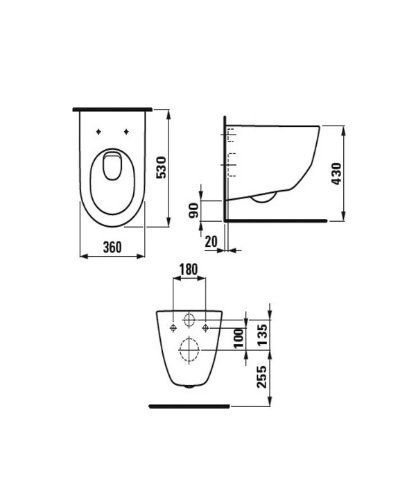 Унитаз подвесной Rimless 8.2096.6.000.000.1 безободковый | Интернет ...